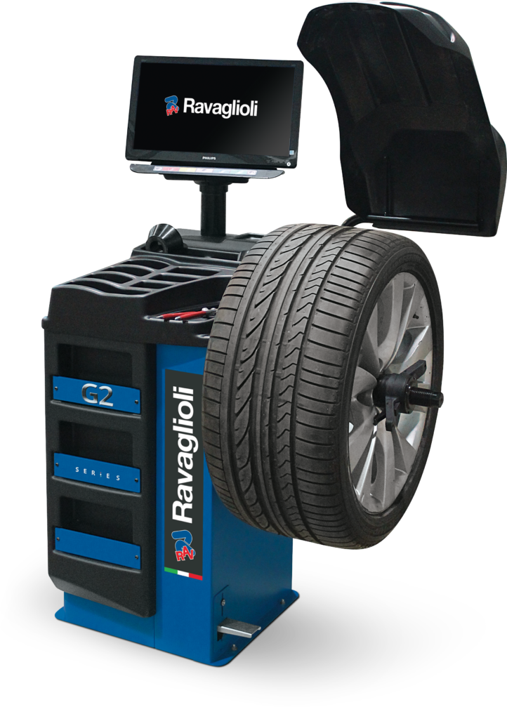 Electronic wheel balancer with microprocessor G2.140R - Ravaglioli
