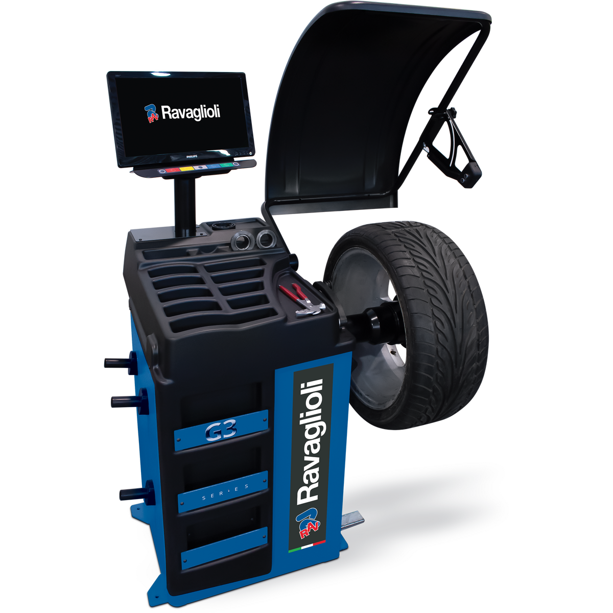 Electronic wheel balancer with microprocessor G3.150 - Ravaglioli