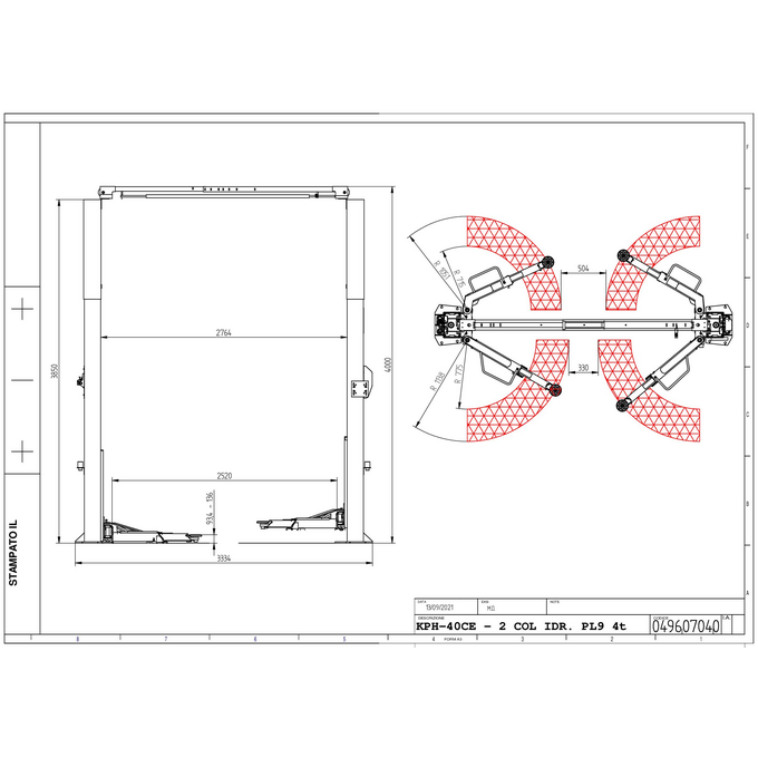2-post lift KPH350.40 - Ravaglioli