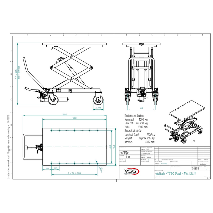 Lifting table KTE100 - Ravaglioli