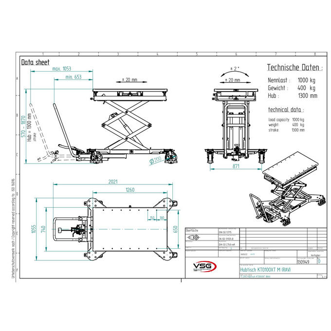 Lifting table KTO100 - Ravaglioli