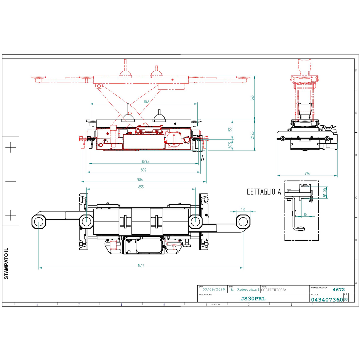 Jacking beam JS30PRL - Ravaglioli