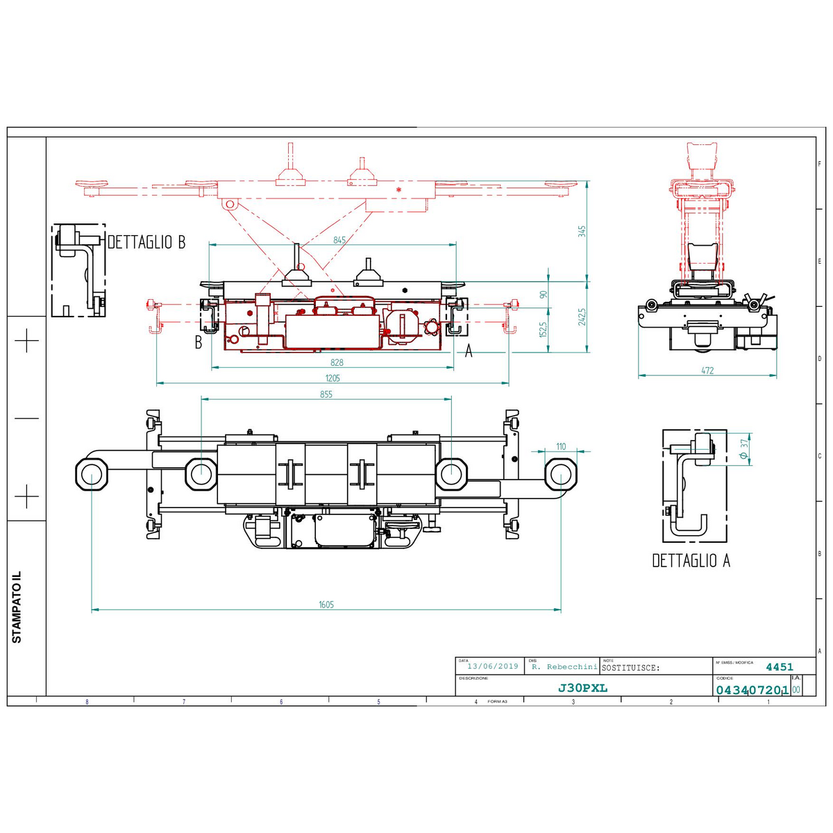 Jacking beam J30PXL - Ravaglioli