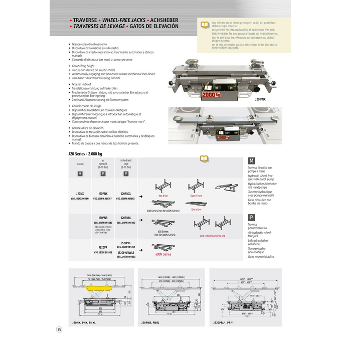 Jacking beam KP118/440P - Ravaglioli