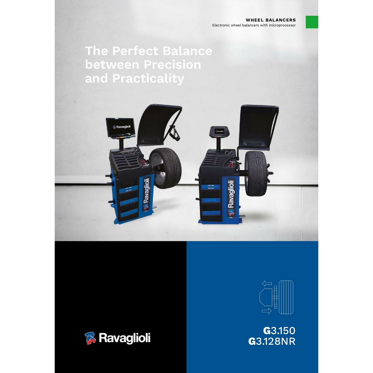 Electronic wheel balancer with microprocessor G3.150 - Ravaglioli