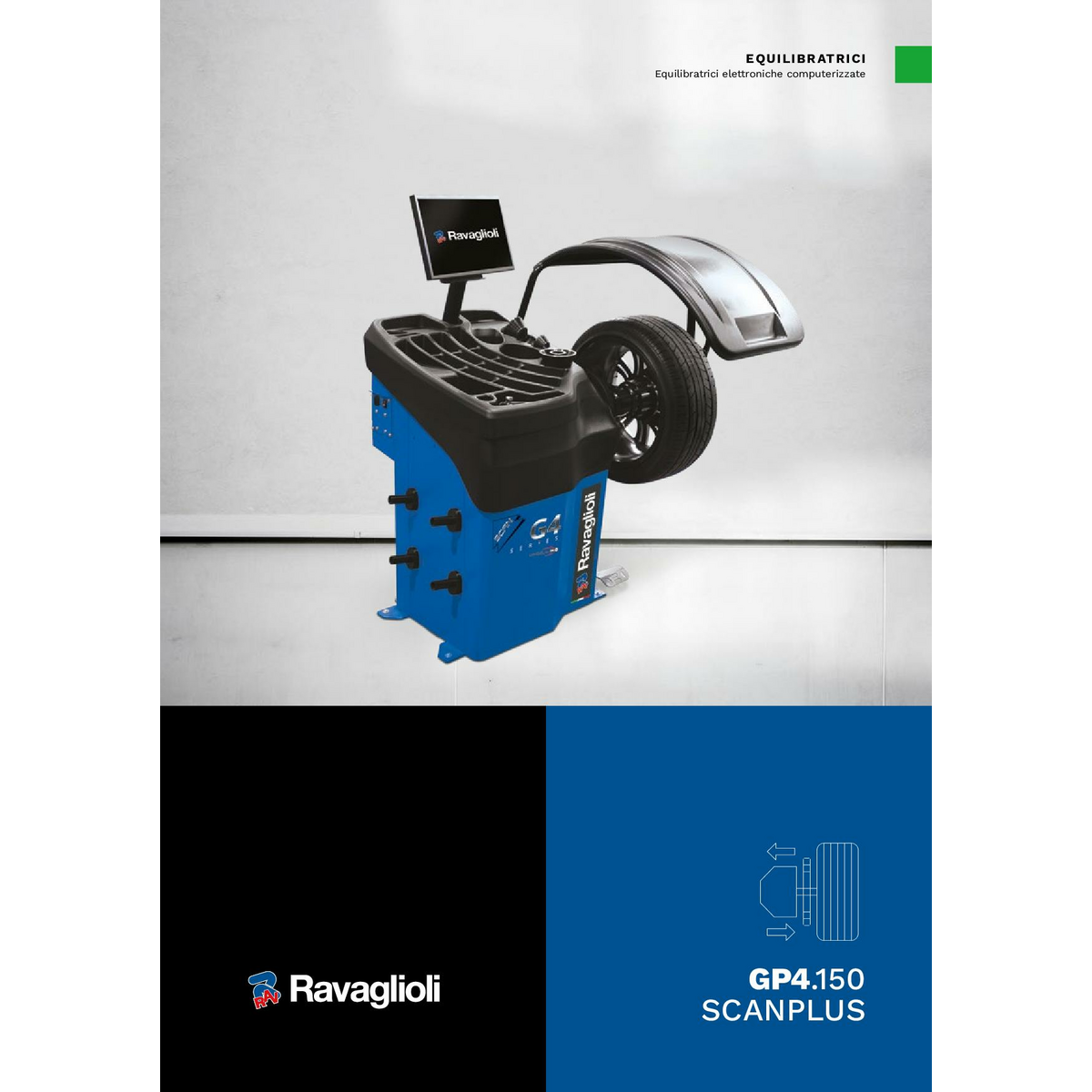 Electronic digital wheel balancer GP4.150SCANPLUS - Ravaglioli