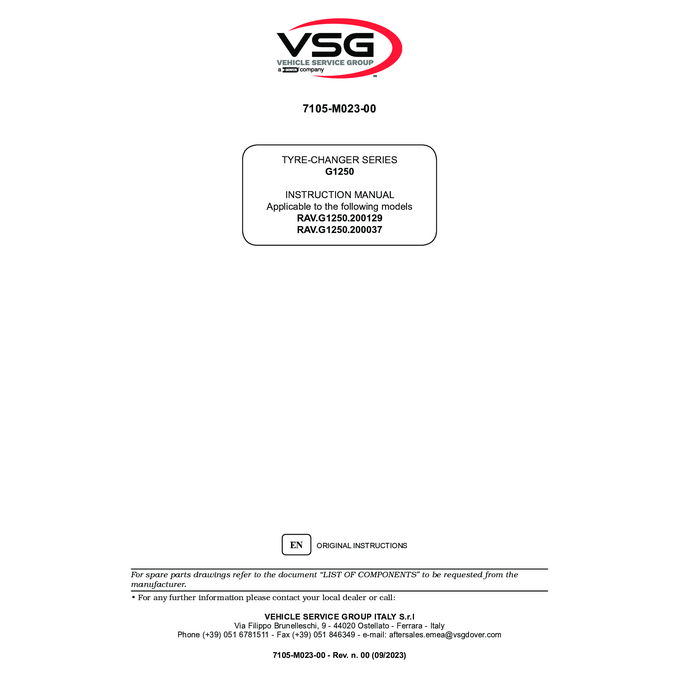 Tyre changer G1250.30PLUS - Ravaglioli